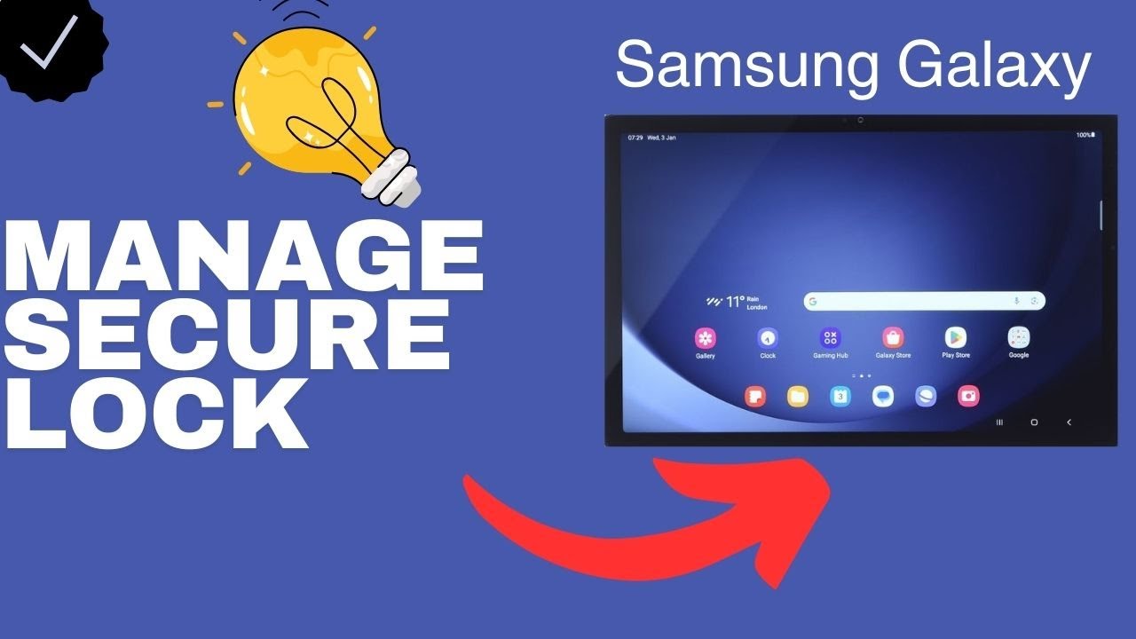 How to manage the secure lock settings in the Samsung Galaxy Tab A9 ...