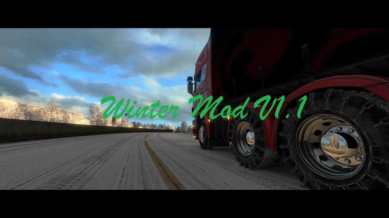 Euro Truck Simulator 2 Winter Mod V1.4 with snow chains - YouTube