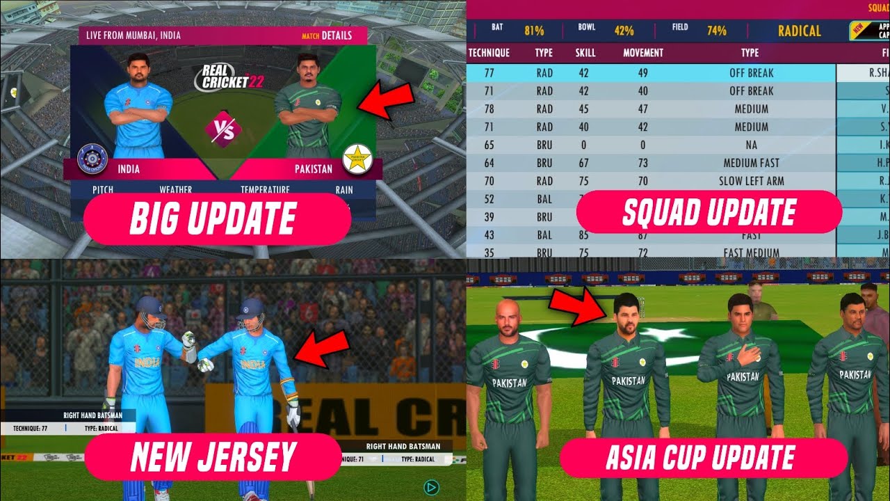 Real Cricket™22 New Update | Real Cricket 22 New Jersey Update | Asia ...