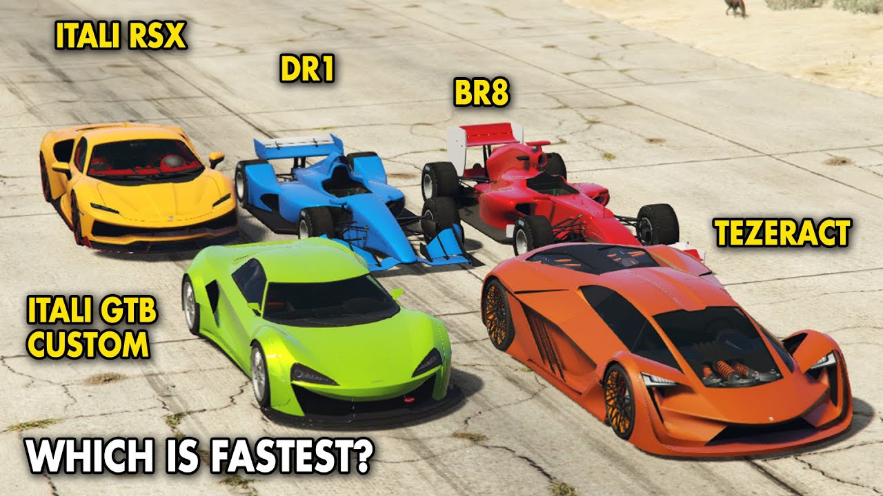 GTA 5 ONLINE WHICH IS FASTEST: ITALI RSX VS DR1 VS BR8 VS ITALI GTB ...