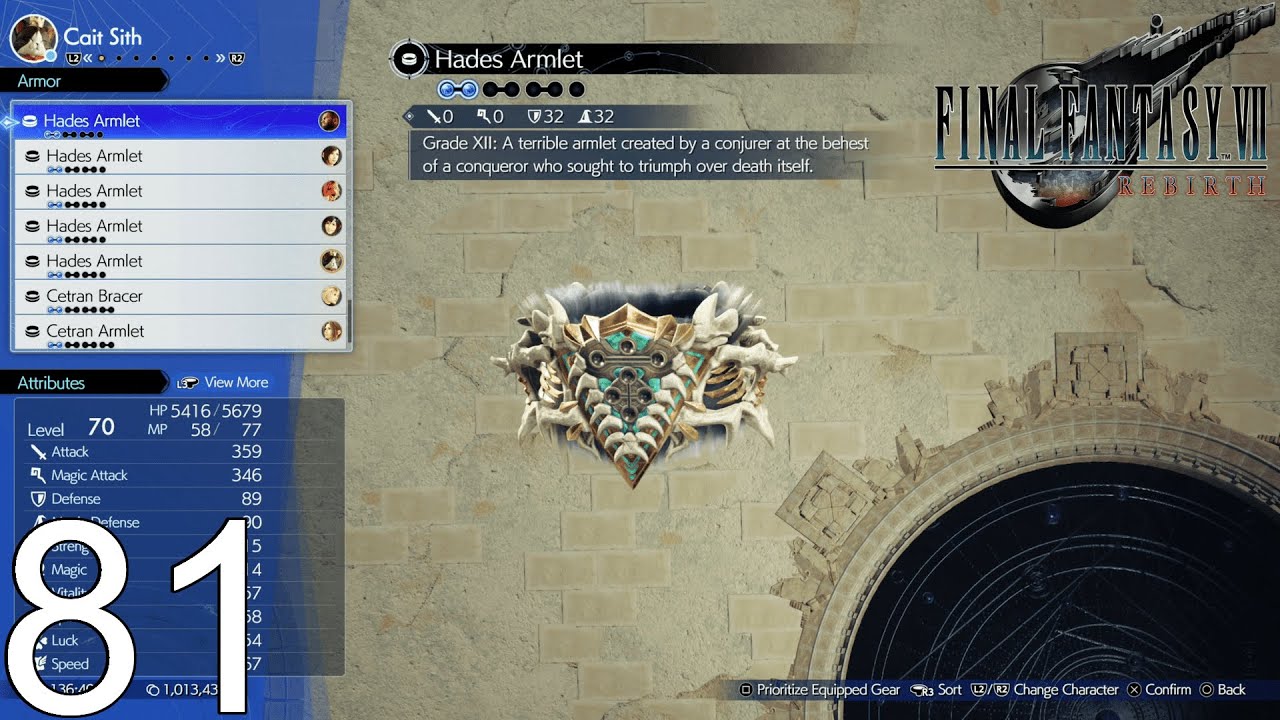 FF VII Rebirth Walkthrough Part 81 Hades Armlet Farming - YouTube