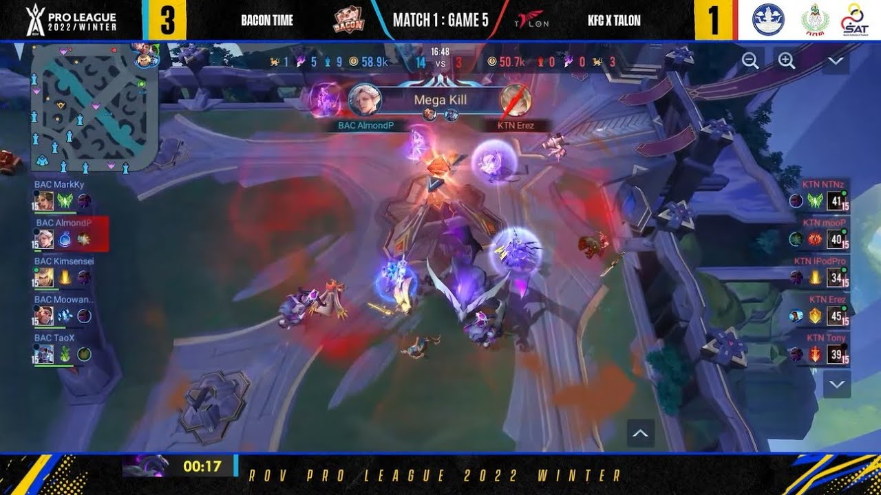 AlmondP ซัด Mega Kill พา Bacon Time เข้ารอบชิง!! | RoV Pro League 2022 ...