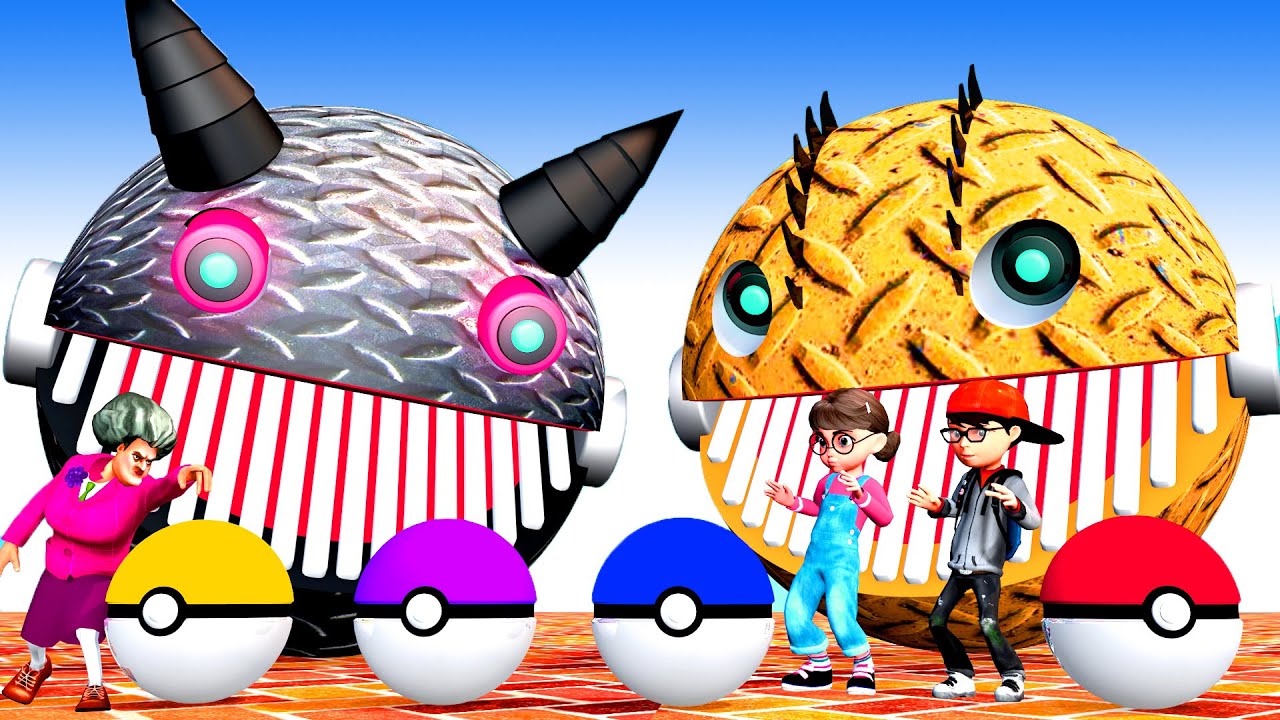 ROBOT PACMAN VS MS PACMAN VS PACMAN MONSTER IN POKEMON A NEW BATTLE ...
