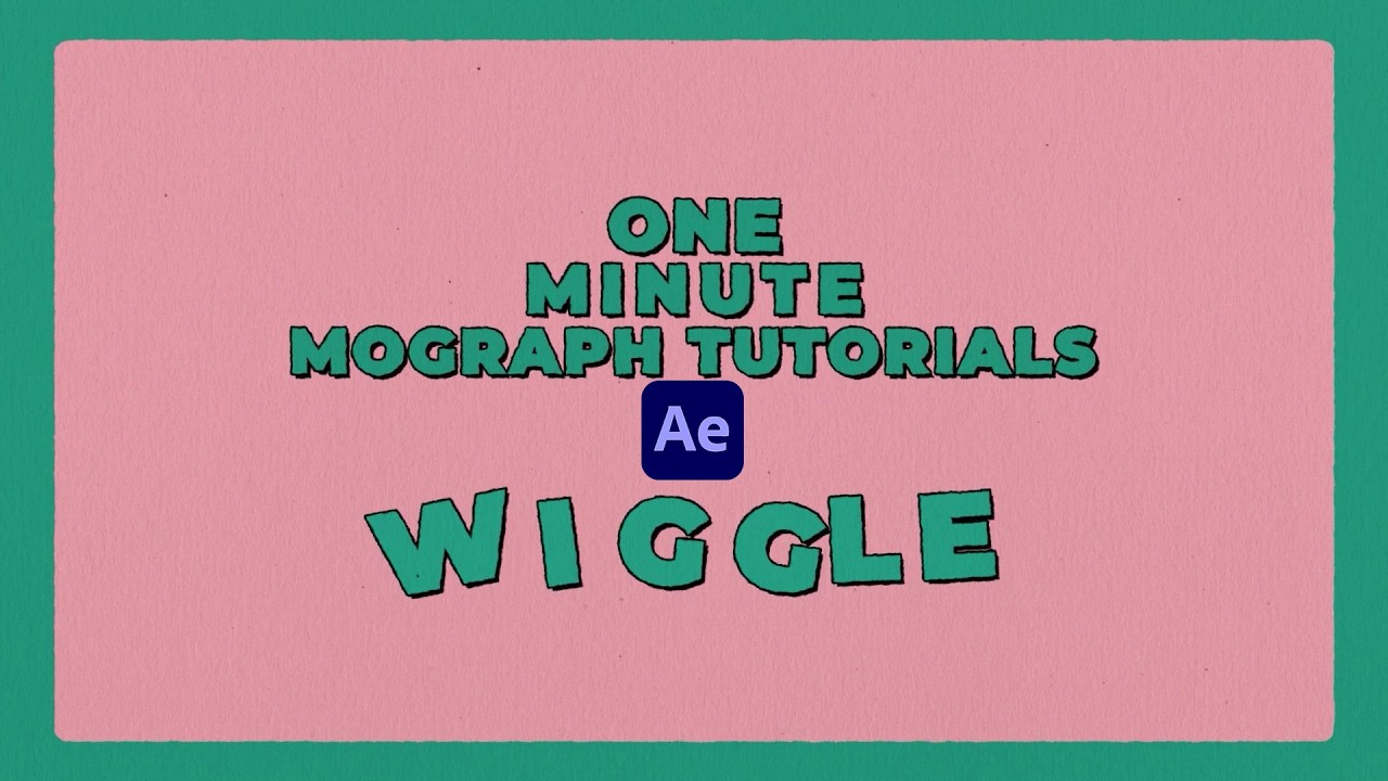 One Minute Motion Graphics Tutorial - Wiggle Text - YouTube