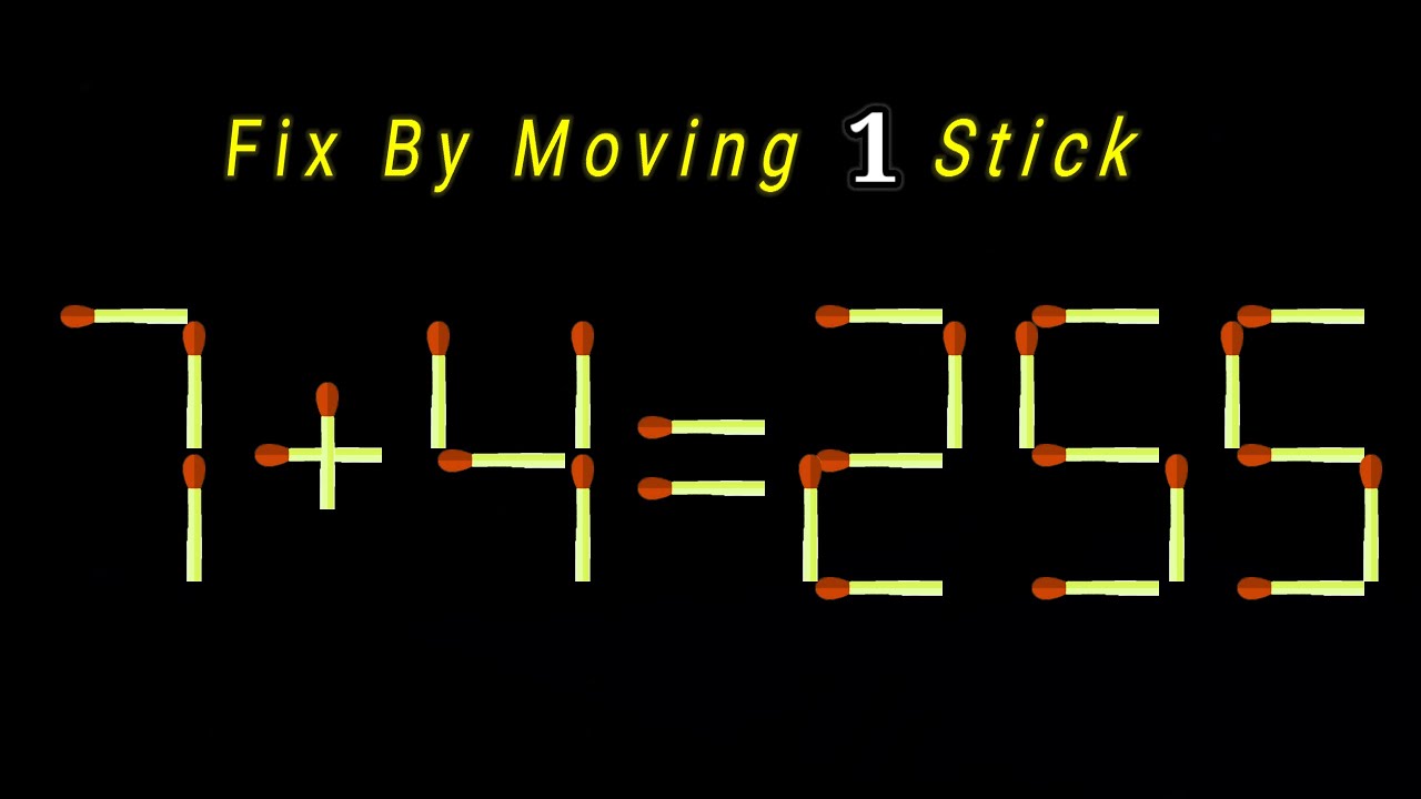 Logic puzzle stick | Fix The Equation by Moving 1 Stick | Matchstick ...