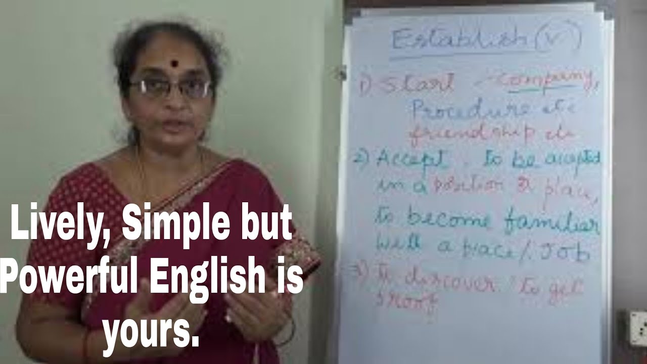 The'Verb- Establish',its Usages,Learn and Use English Series by Mrs ...