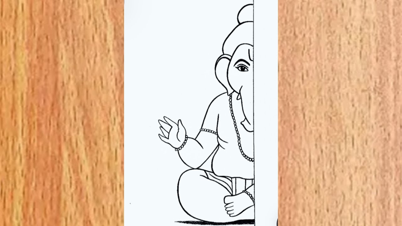 Ganpati Ji Drawing with Markar | Easy Drawing | How to Derw Ganesh ...