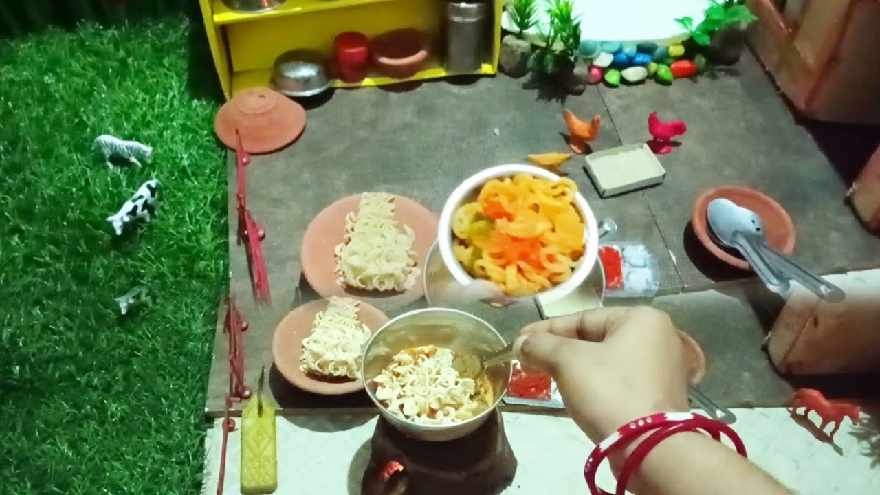 Miniature maggi masala recipe 😋👌|mini maggi video|mini kitchen |spicy ...