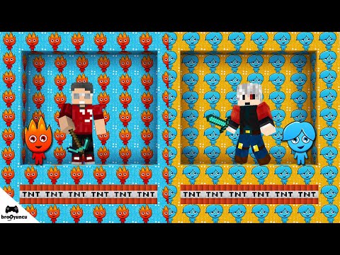 MİNECRAFT ATEŞ VE SU ODASI ŞANS BLOKLARI SAVAŞI