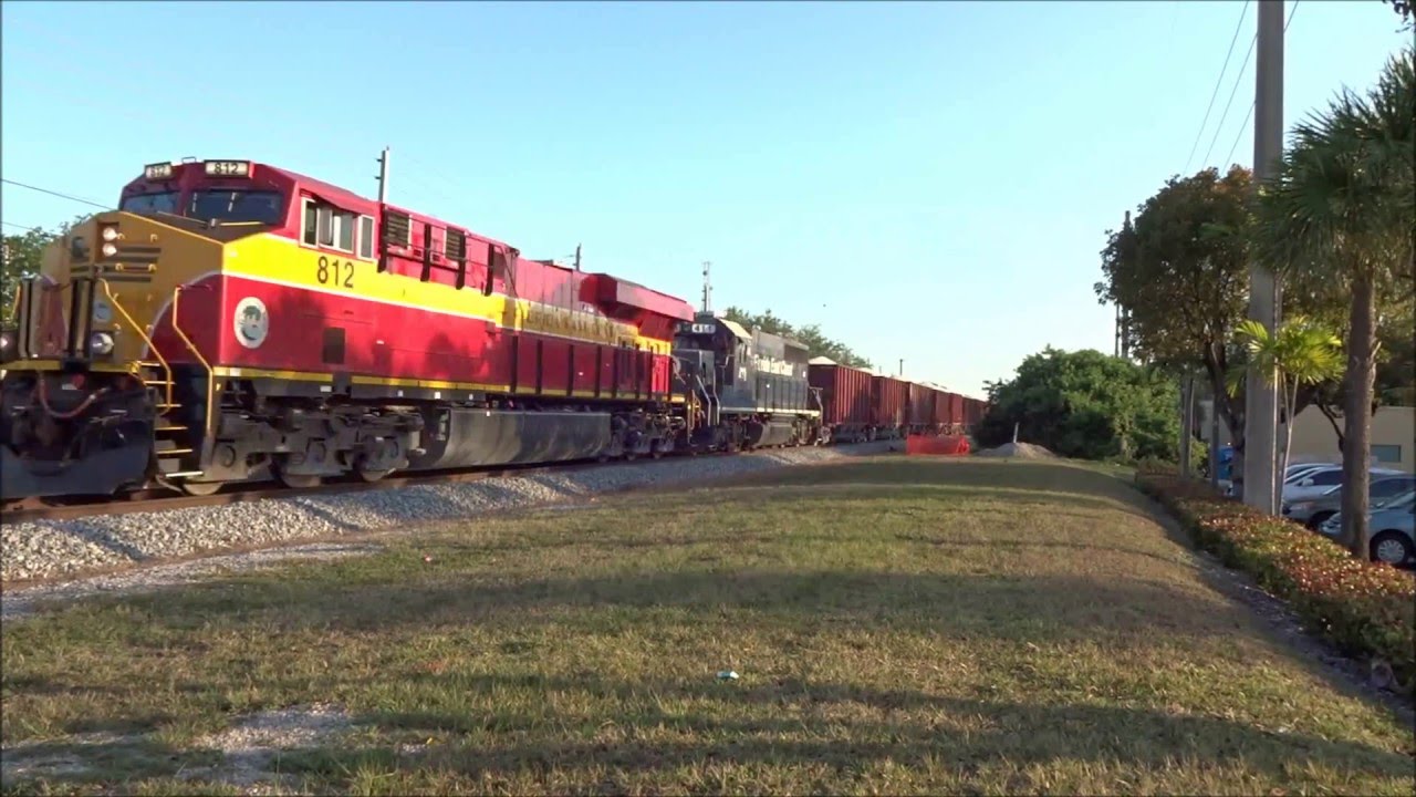 FEC Train 222 Highballing Thru North miami - YouTube
