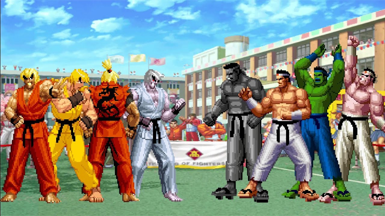 [KOF Mugen] Ken Team vs Goro Daimon Team - YouTube