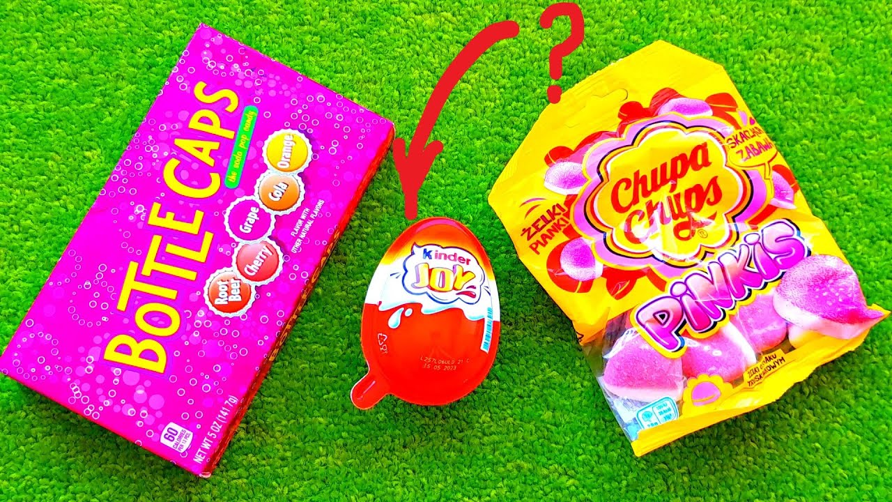 Bottle Caps Candies with Chupa Chups Jelly Candies Pinkis and Kinder ...