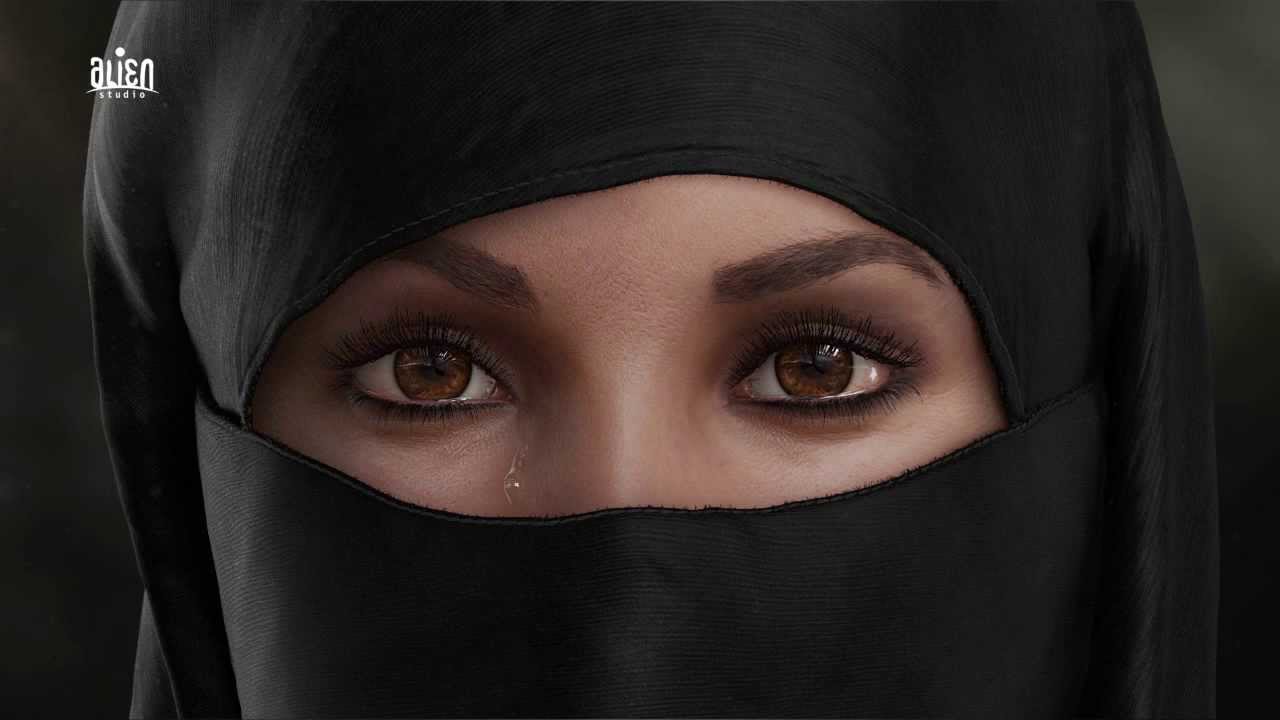 Woman in burqa (3D animation) - YouTube