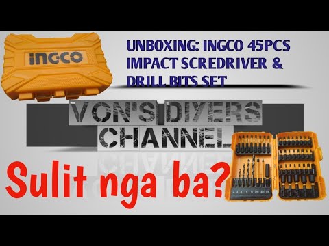 Ingco Original 45pcs Impact Screw Driver Bit Set Unboxing - YouTube