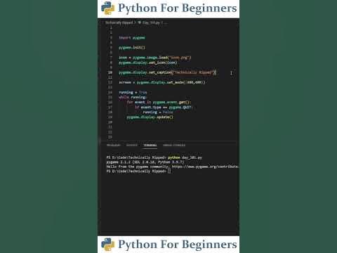 Change Pygame Icon & Name | Python For Beginners - YouTube
