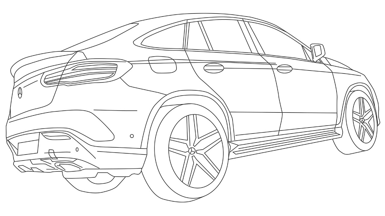 Mercedes GLE 350 d 4MATIC Coupé - Create Digital Drawing Illustration ...