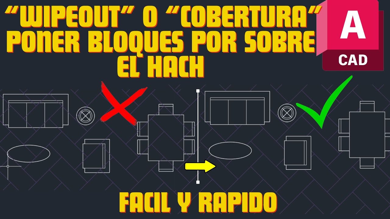 WIPEOUT en AutoCAD tambien para figuras circulares e elipticas - YouTube
