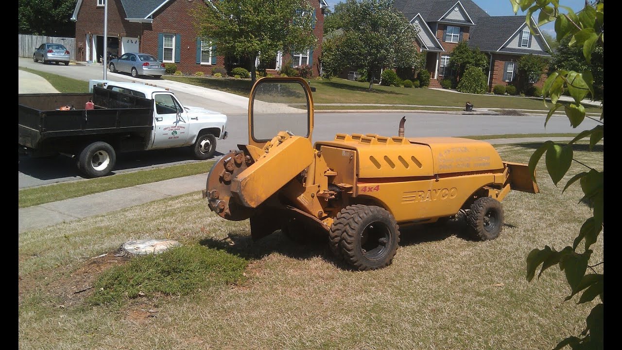 Rayco Rg50 removing a small stump - YouTube