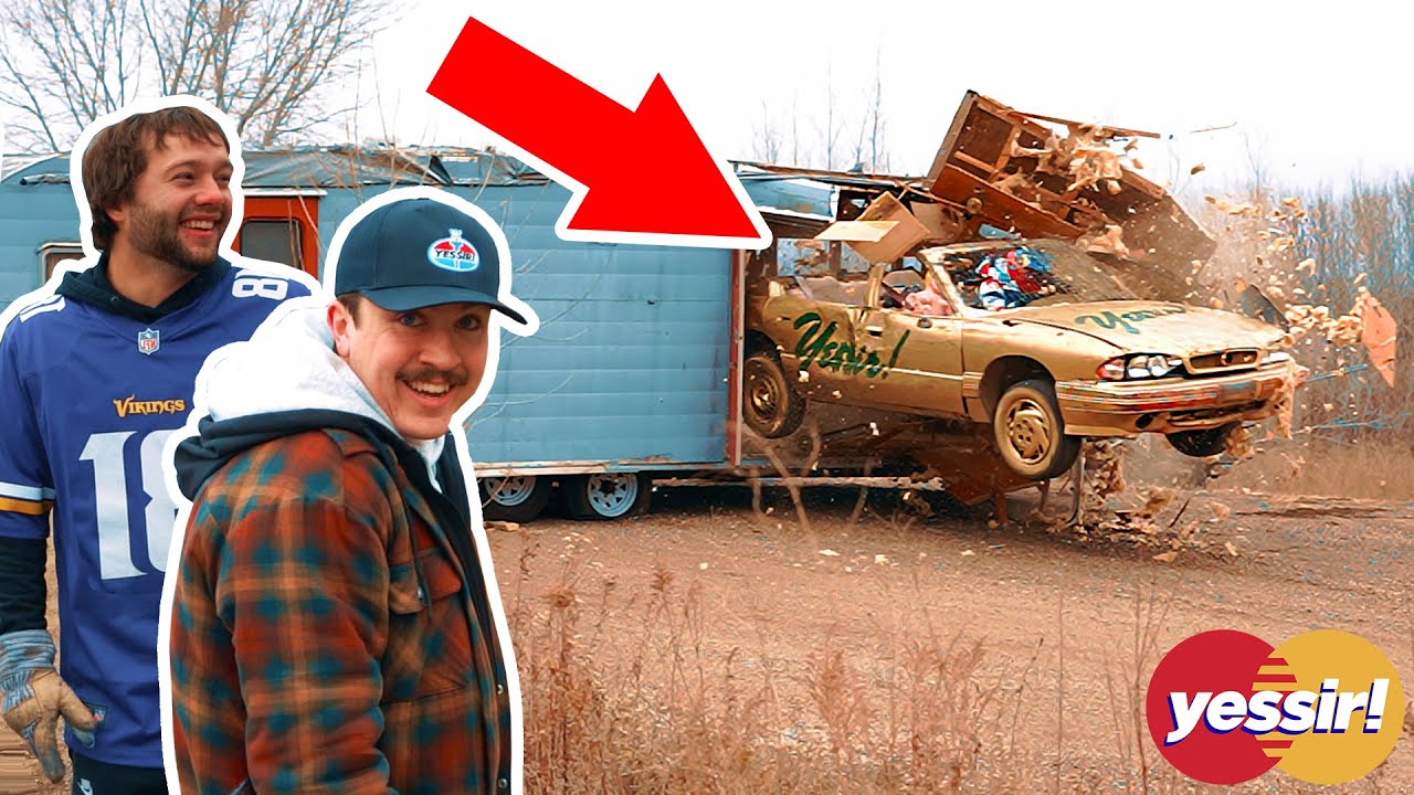 Jumping a Convertible Through a Camper! - YouTube