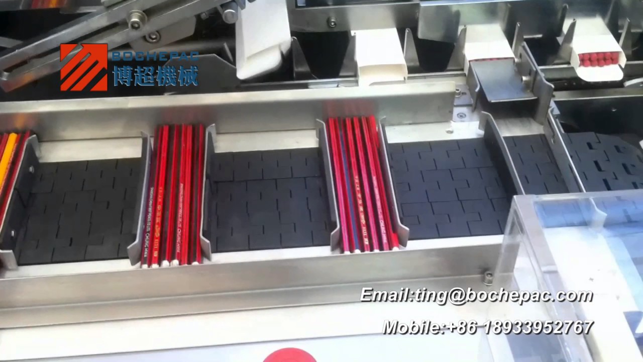 Automatic cartoning machine for pencil/pencil encasing machine - YouTube