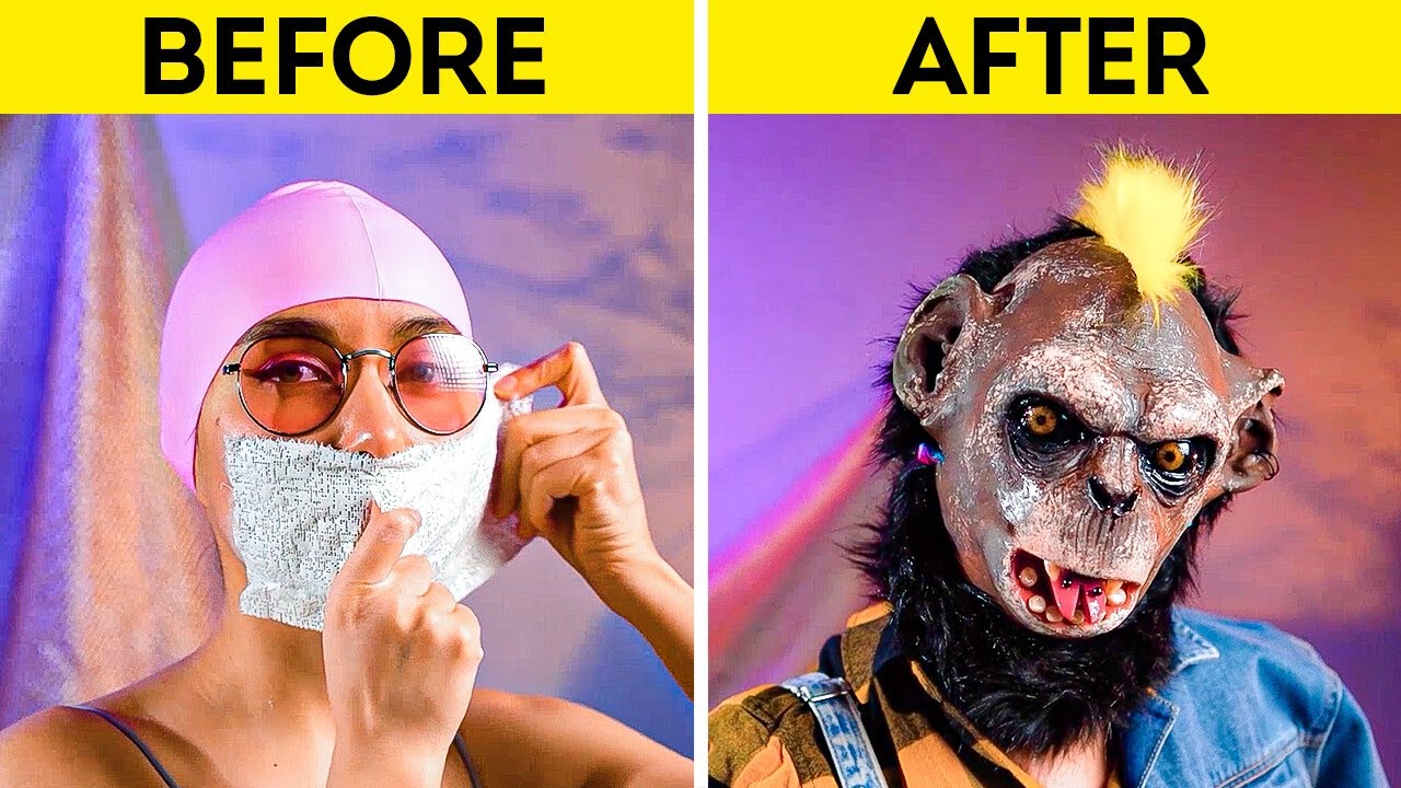 She Created Creepy Monkey Mask 👹 DIY Costumes From Usual Materials ...