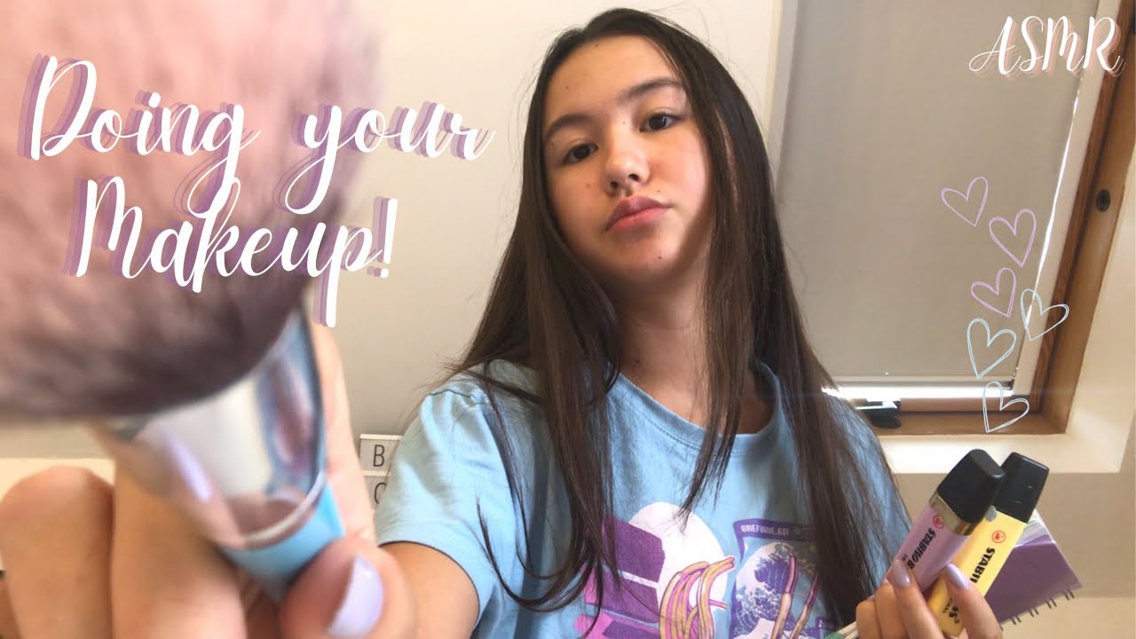 ASMR | Girl In The Back Of The Class Does Your Makeup For Your Date!📓💜 ...