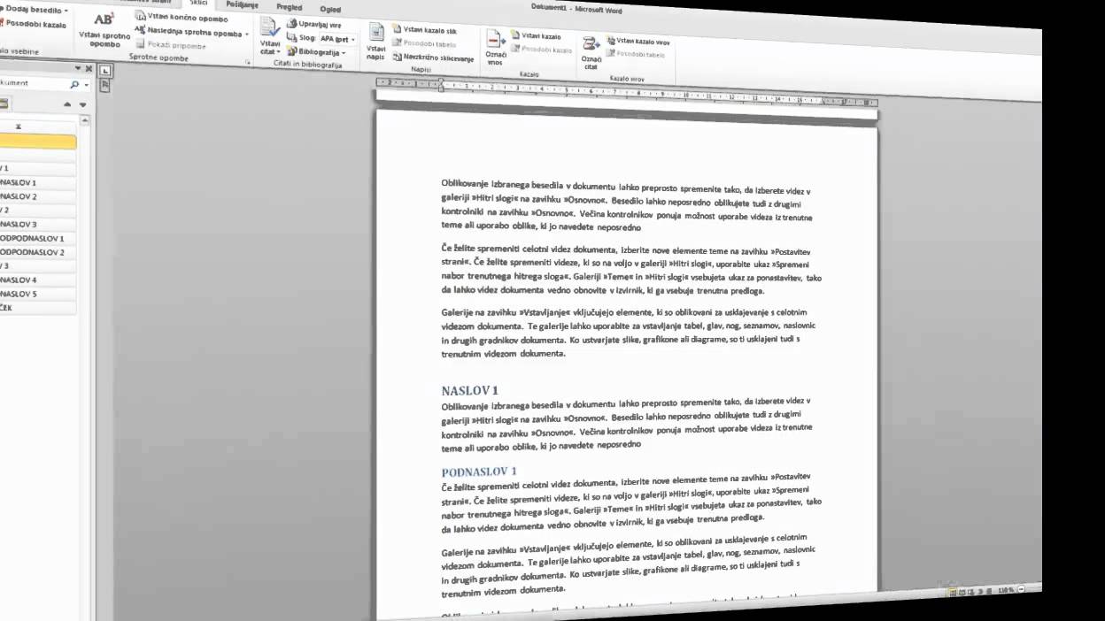 Microsoft Word 2010: Ustvarjanje kazala - YouTube