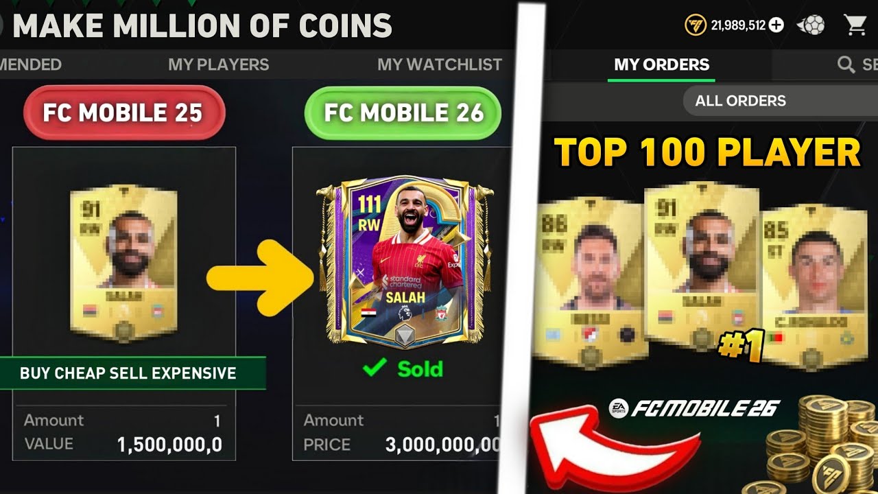 MAKE MILLION OF COINS BEFORE FC MOBILE 26 & TOP 100 PLAYER IN FC MOBILE ...