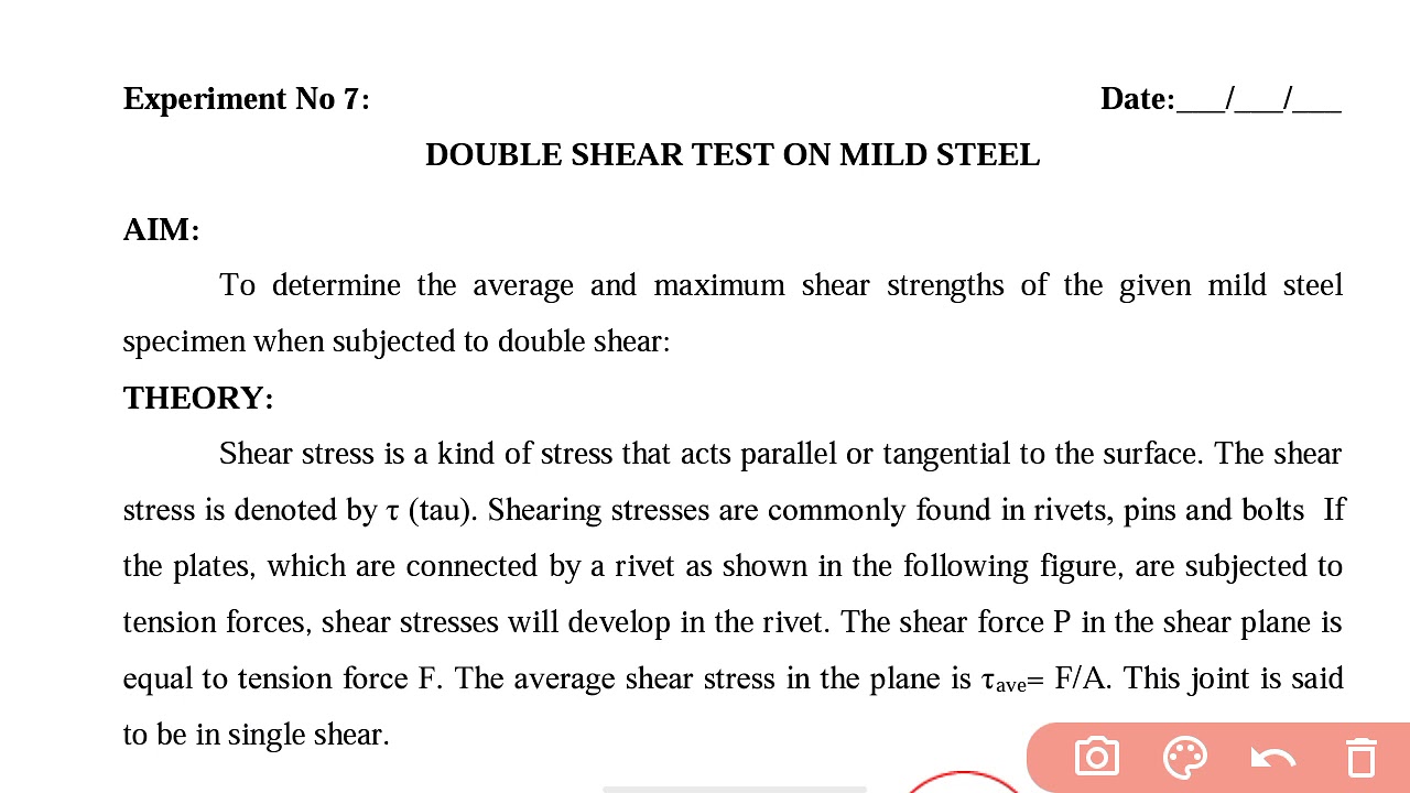 MT lab 1 double shear test - YouTube