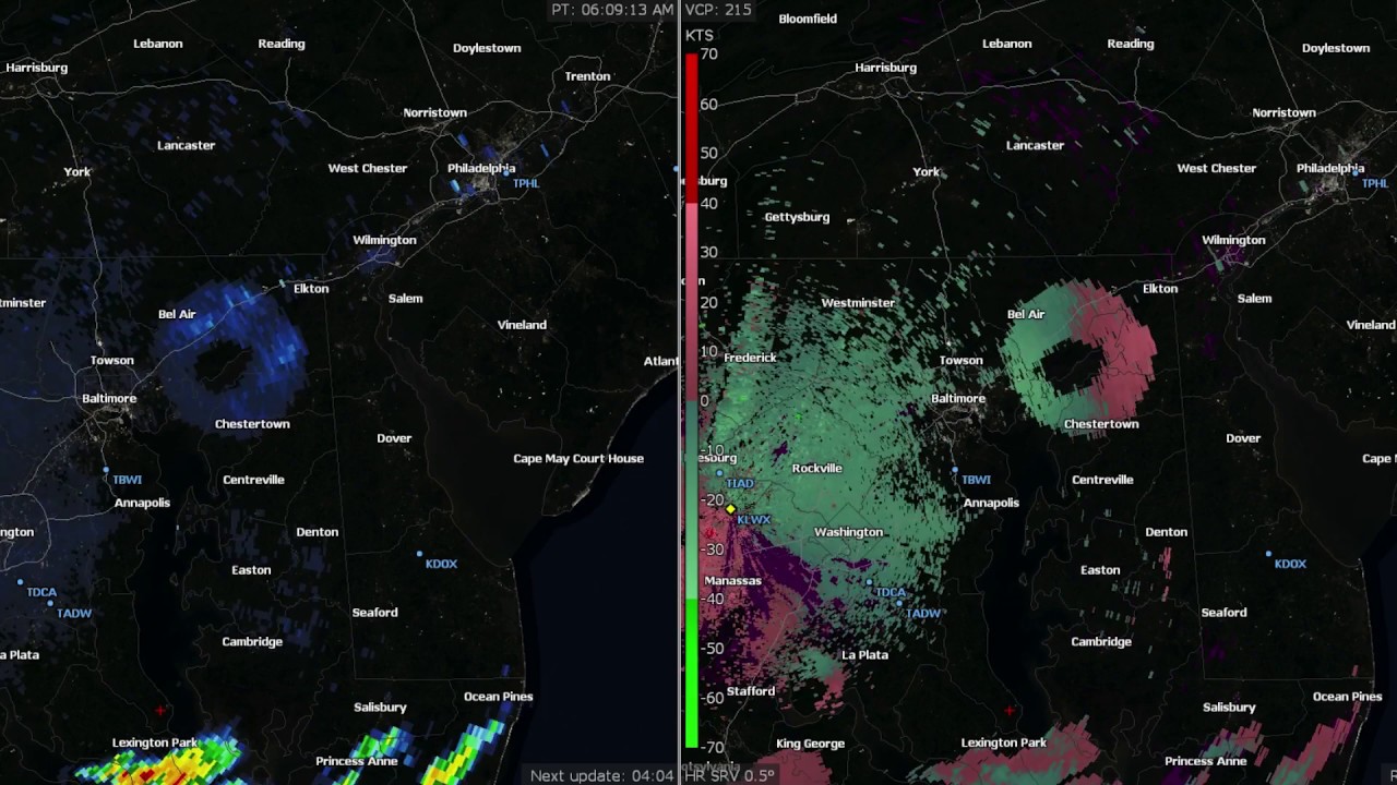 Bird anomaly on NWS weather radar - YouTube