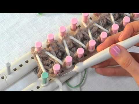 Loom Knitting: How to Knit Vertical Stripes for Double Knitting - YouTube