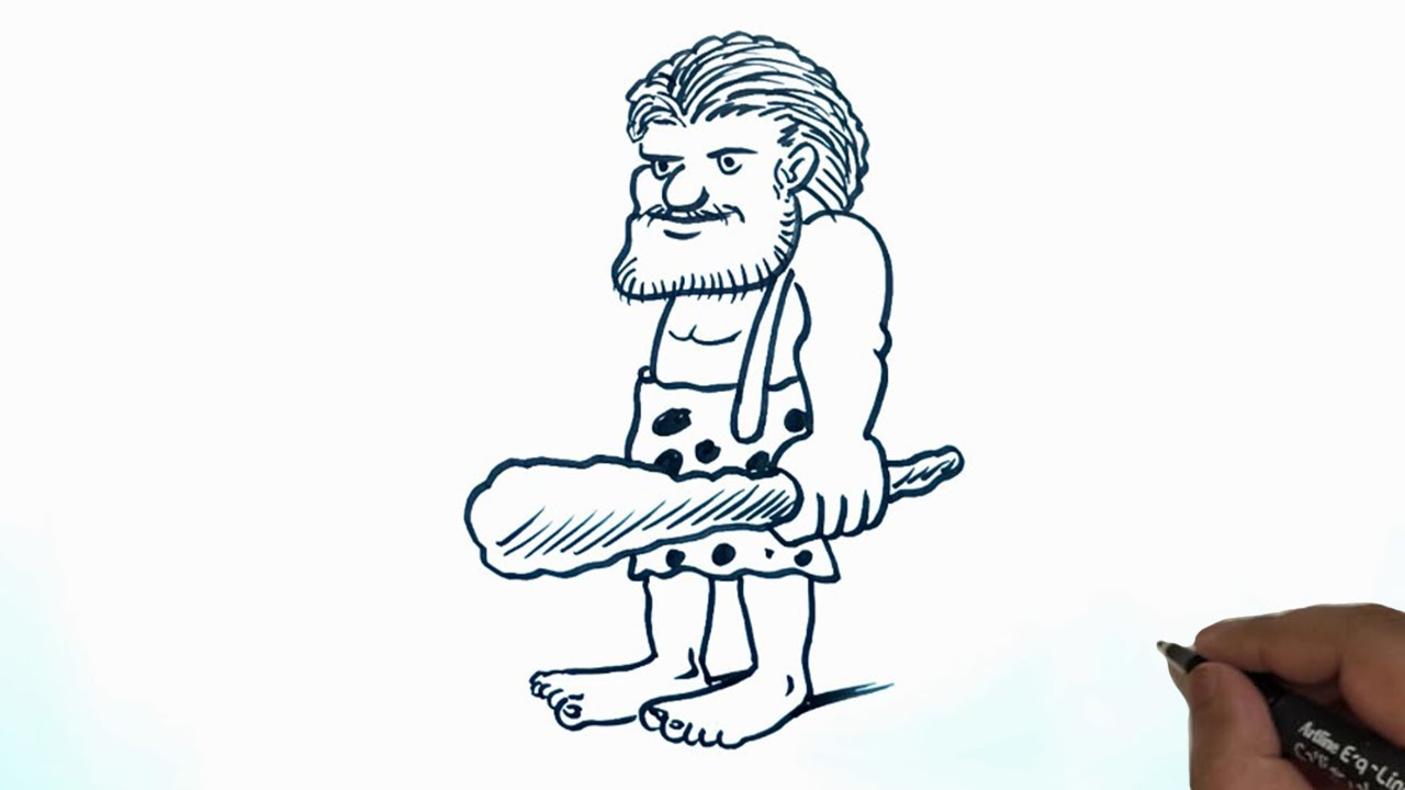 How to draw a Cave Man Easy - YouTube