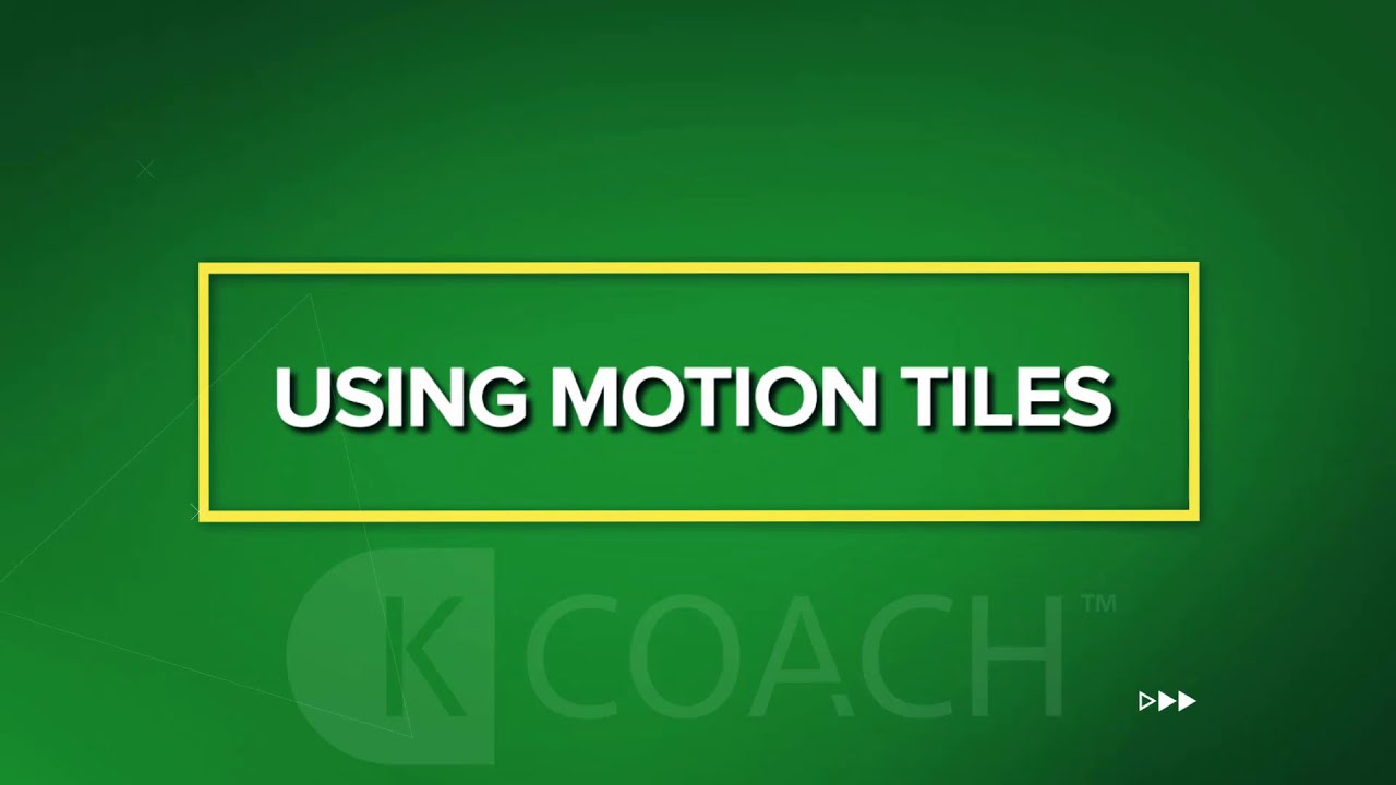 7 Using Motion Tiles - YouTube