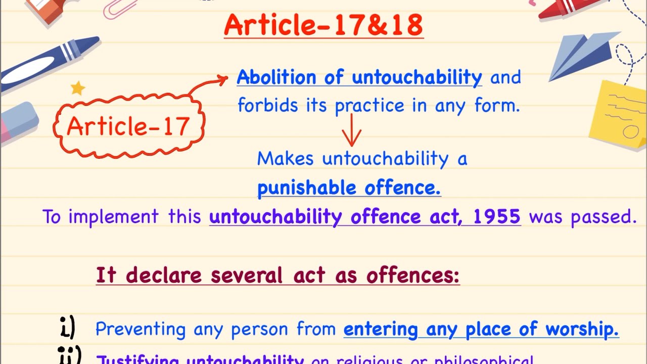 Article 17 & 18 | Abolition of Untouchability | Abolition of Titles ...