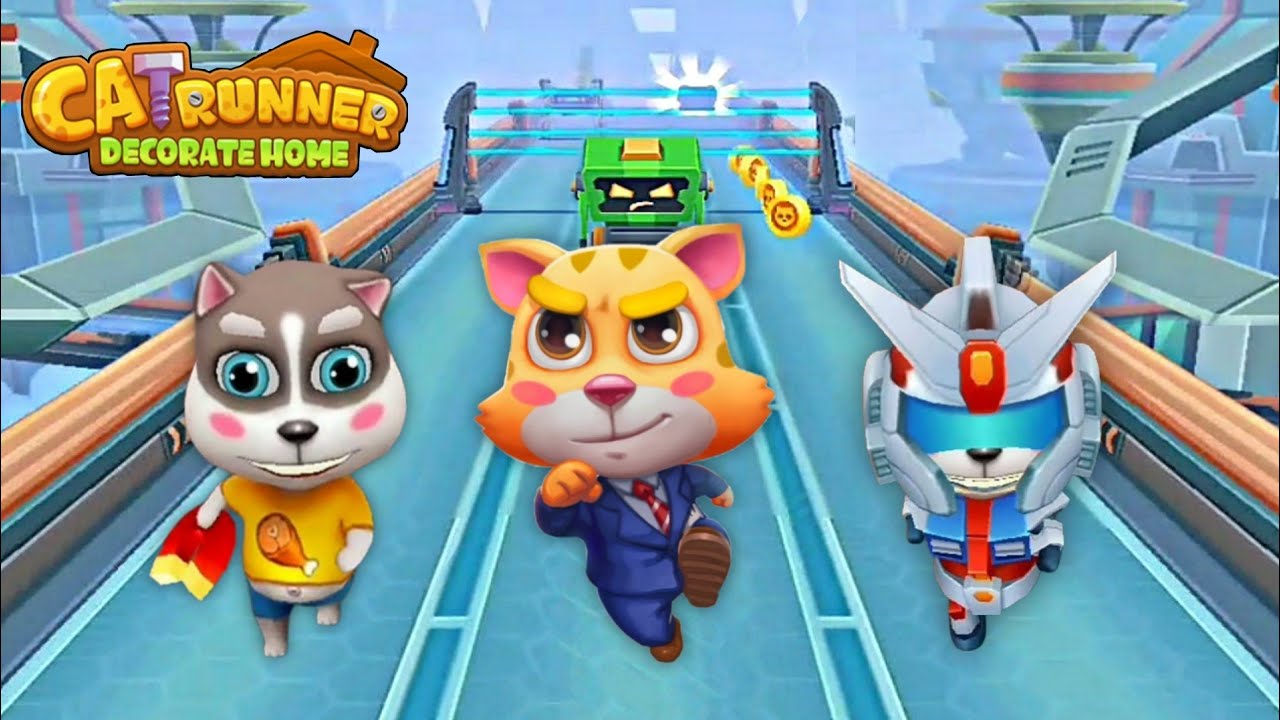 Cat Runner decorate home new challenge with 3 character 😎 - YouTube