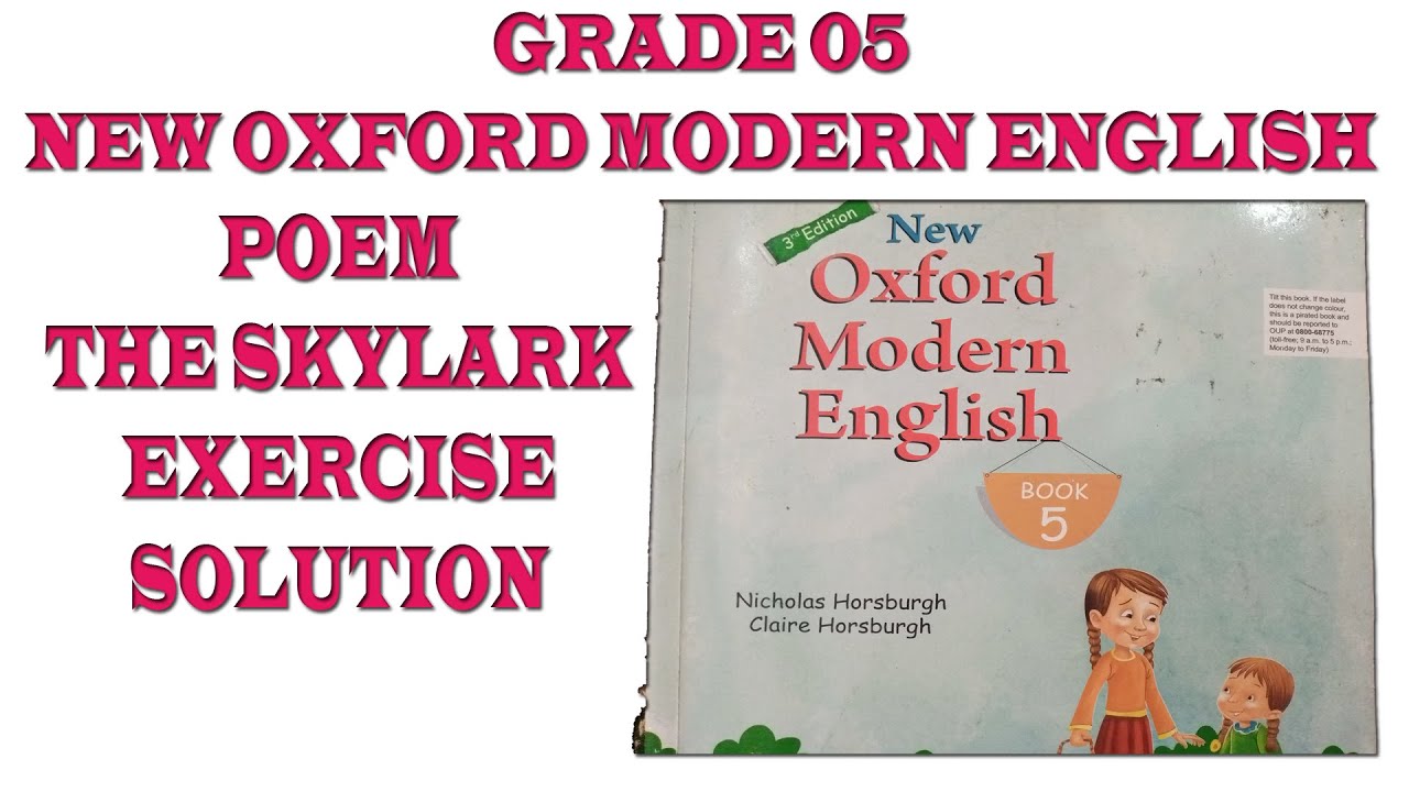 CLASS 5 NEW OXFORD MODERN ENGLISH POEM THE SKYLARK EXERCISE SOLUTION ...