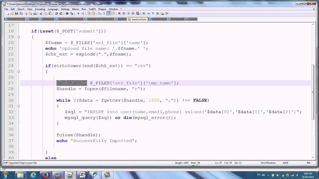 PHP -Import CSV file - YouTube