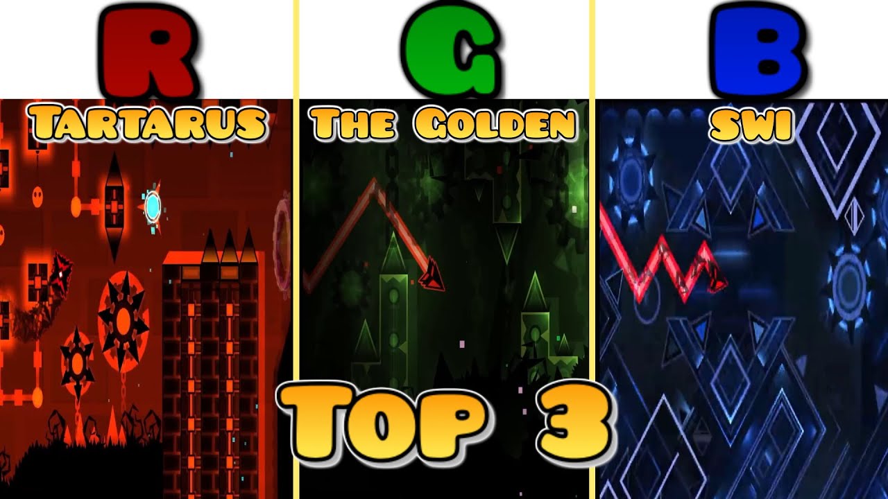 Top 3 DEMONS in GEOMETRY DASH are RGB? - YouTube