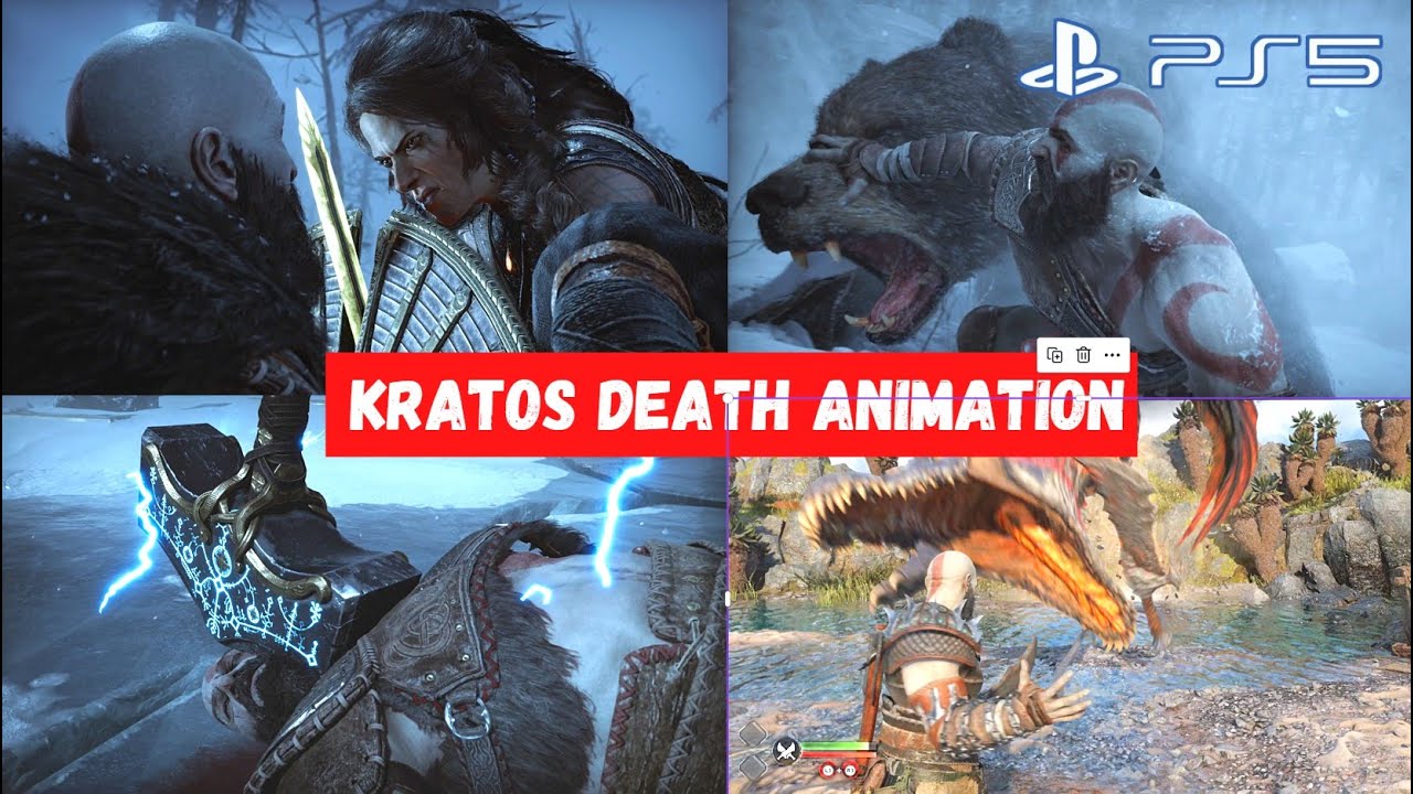 Kratos All Death Animation Part 1 - God Of War Ragnarok - PS5 - YouTube