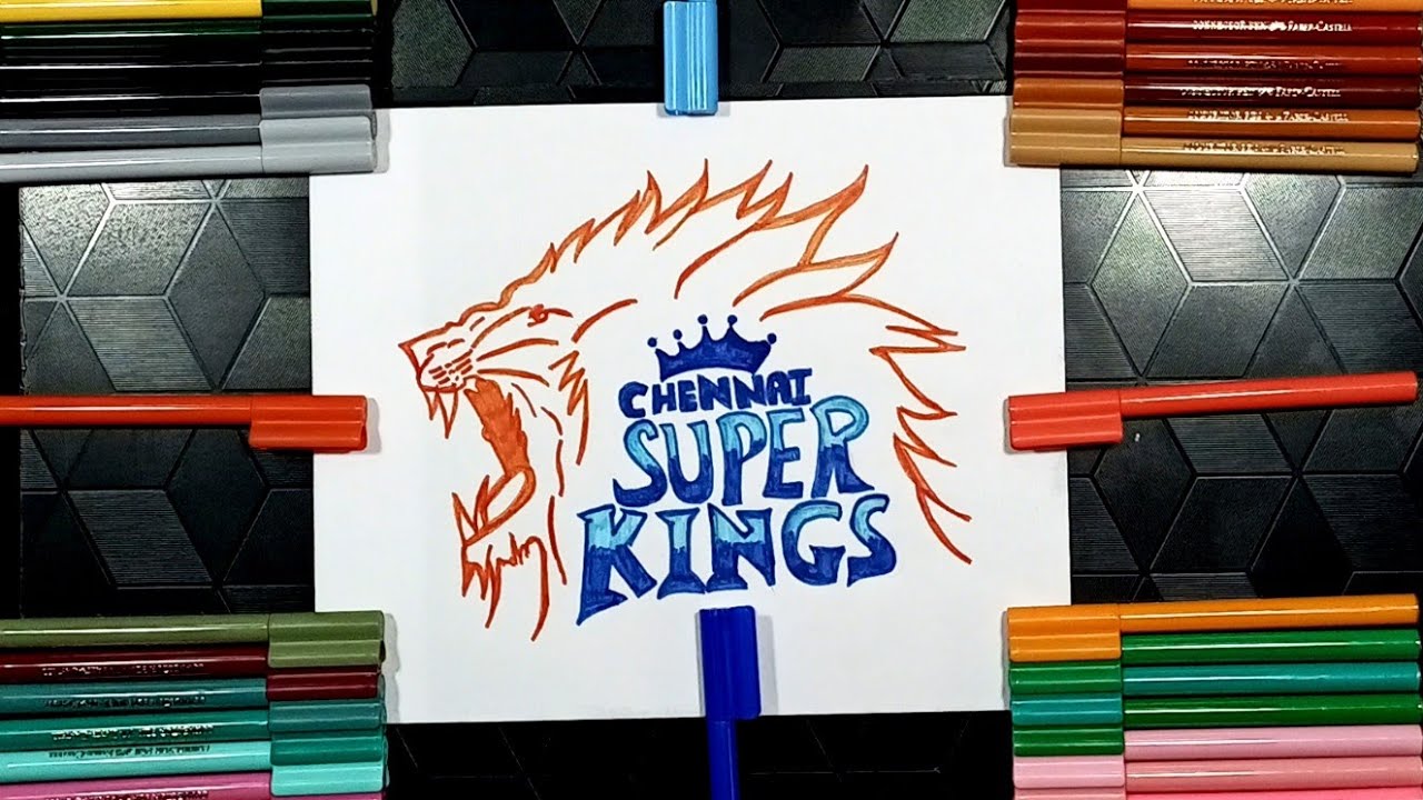 CSK Logo Drawing by Sketch Pens !! By Kumar Shaurya !! # ...