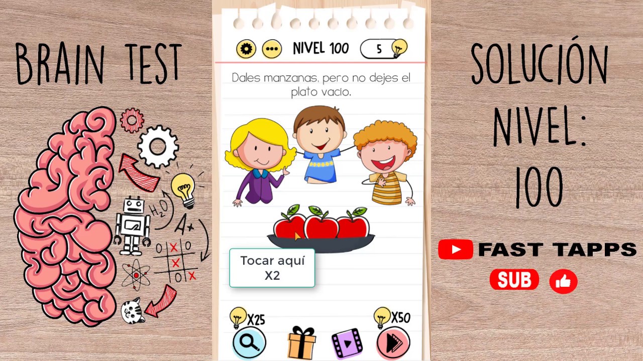 Brain Test: Acertijos Engañosos | Solución nivel 100 (español) - YouTube