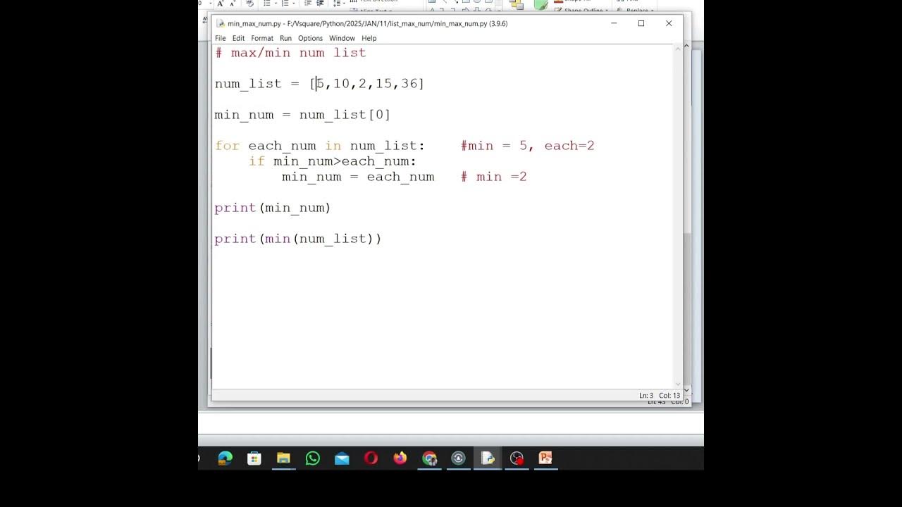 How To Find Min Max Number In List Python Pythontutorial Shorts Learnpython Youtube