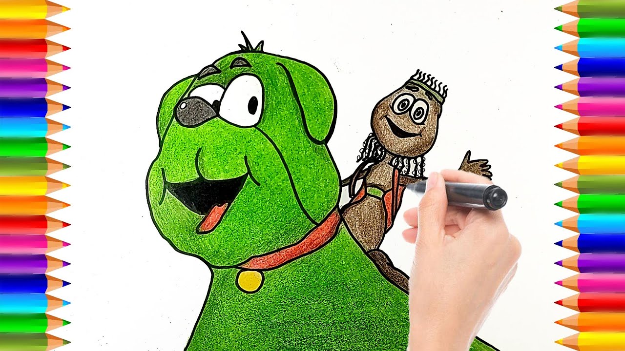 Cómo dibujar y colorear a La Hormiguita Hippie Viajando en un Perro ...