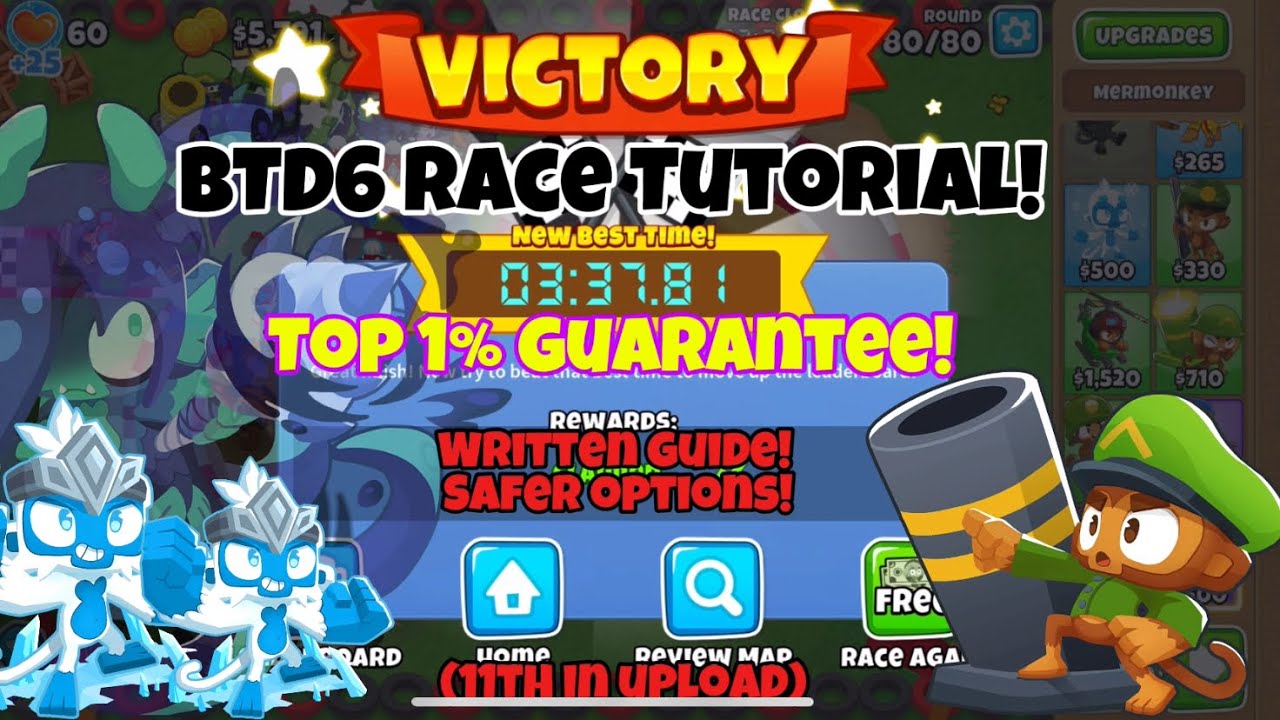 BTD6 Race Tutorial || Top 1% in The Monklympics! || Time of 3:37.81 ...