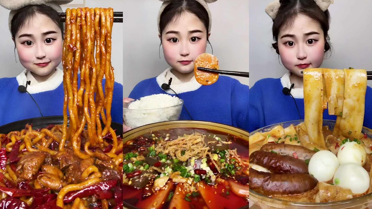 Chinese Spicy Food Eating Asmr | Fried Beef Noodles | chinese Hotpot ...