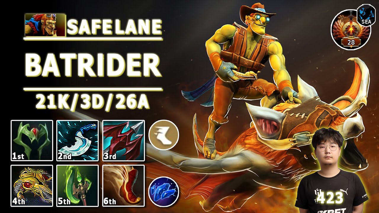 7.36 Batrider Safe Lane Carry | 423 Stoked Facet Build Batrider Play ...