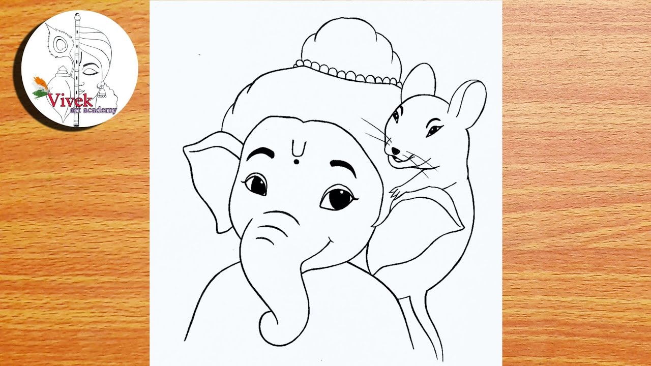 Cute Ganpati Bappa and Mouse Drawing | Easy Drawing | How to Draw ...