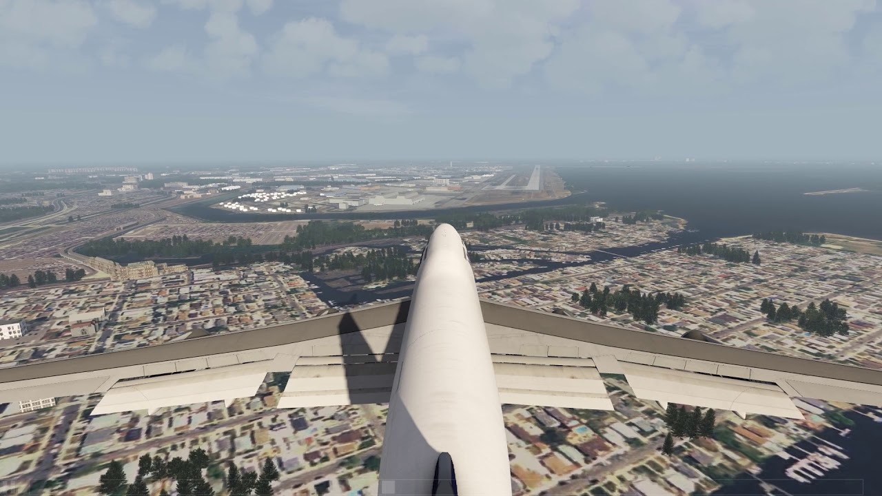 Lufthansa 747 approaching New York Crosswind [Tail CAM] ++ Aerofly FS 2 ...