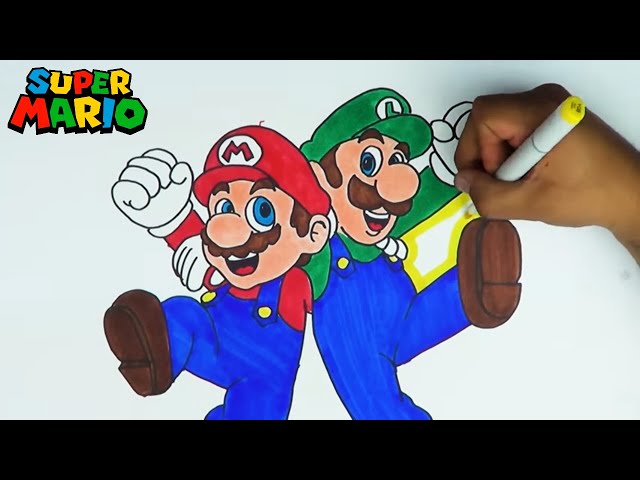 How To Draw Mario And Luigi Easy For Kids