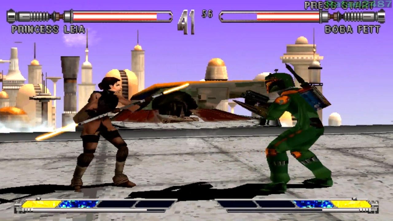 Star Wars Masters of Teras Kasi PS1 (Princess Leia) Part 1 Arcade Mode ...